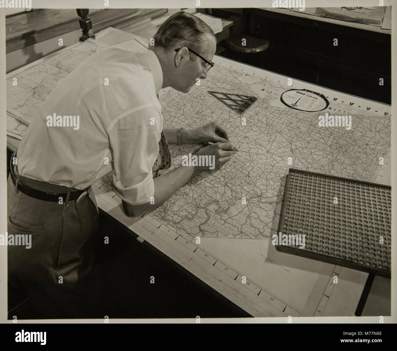This image shows the drafting process for road maps, a key part of ...