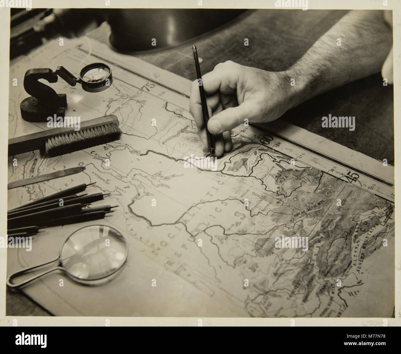 This image depicts the production procedures for cartographic ...