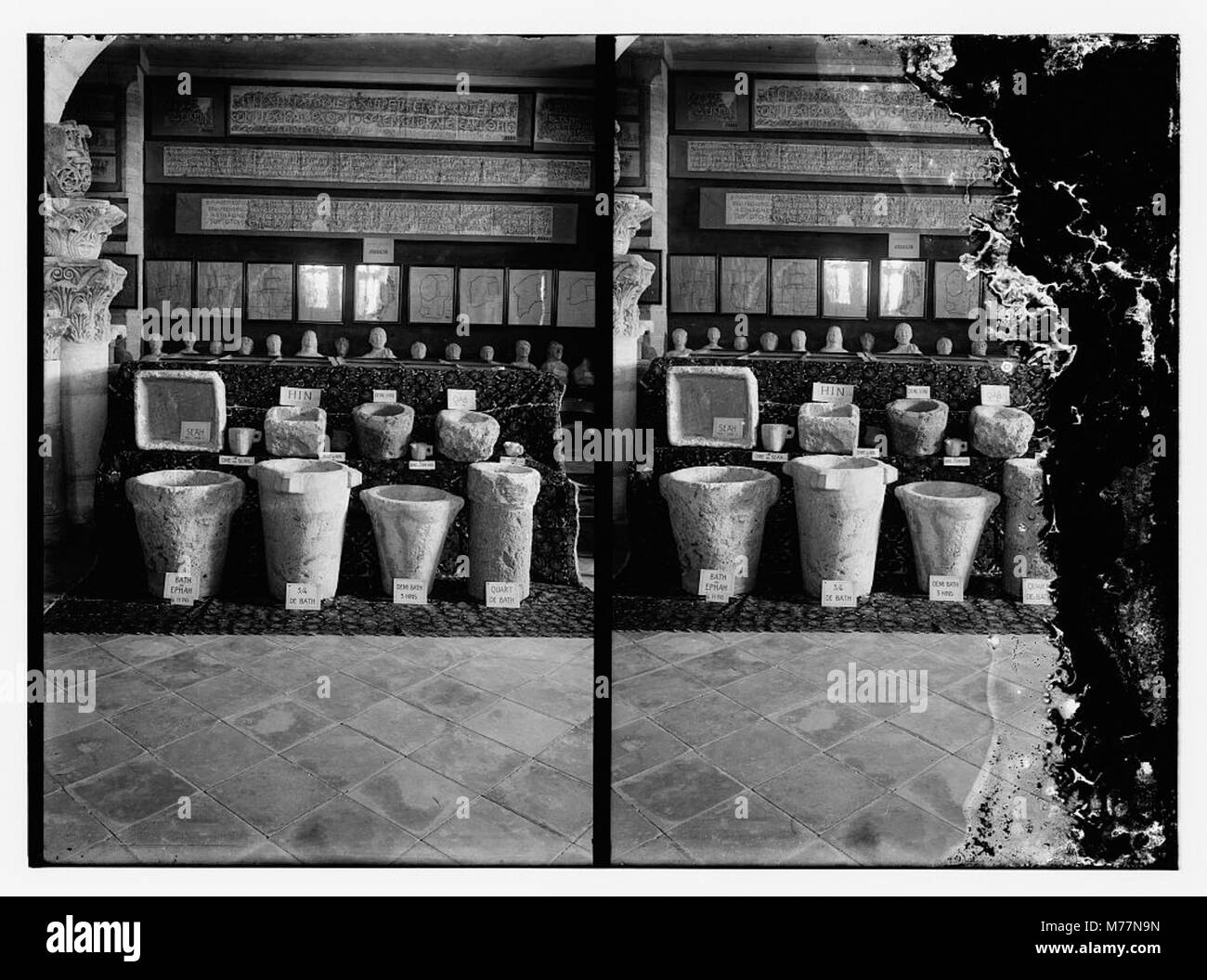 This image showcases Hebrew carvings of dry and liquid measures ...