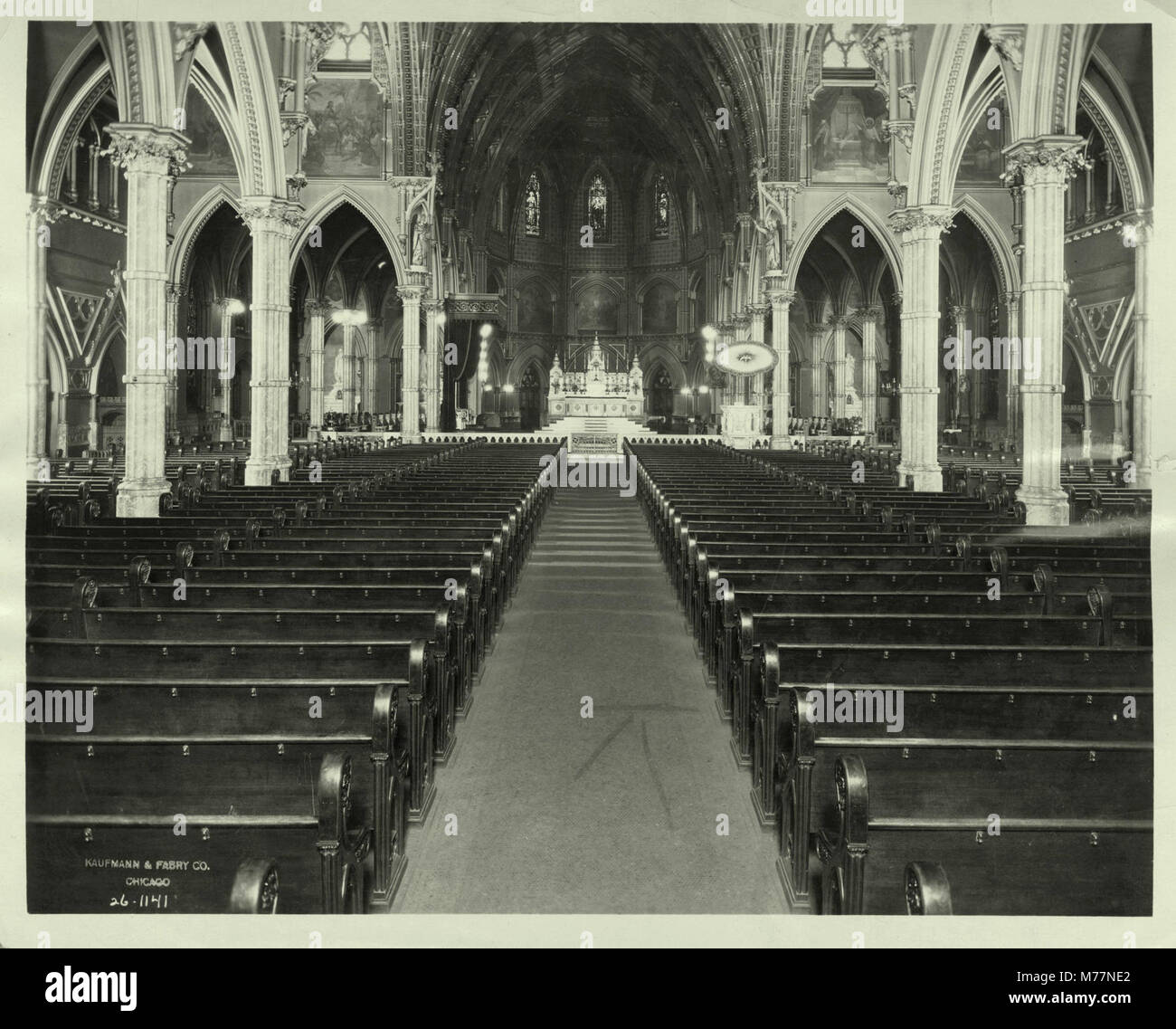 The interior of the Cathedral of the Holy Name in Chicago, photographed ...