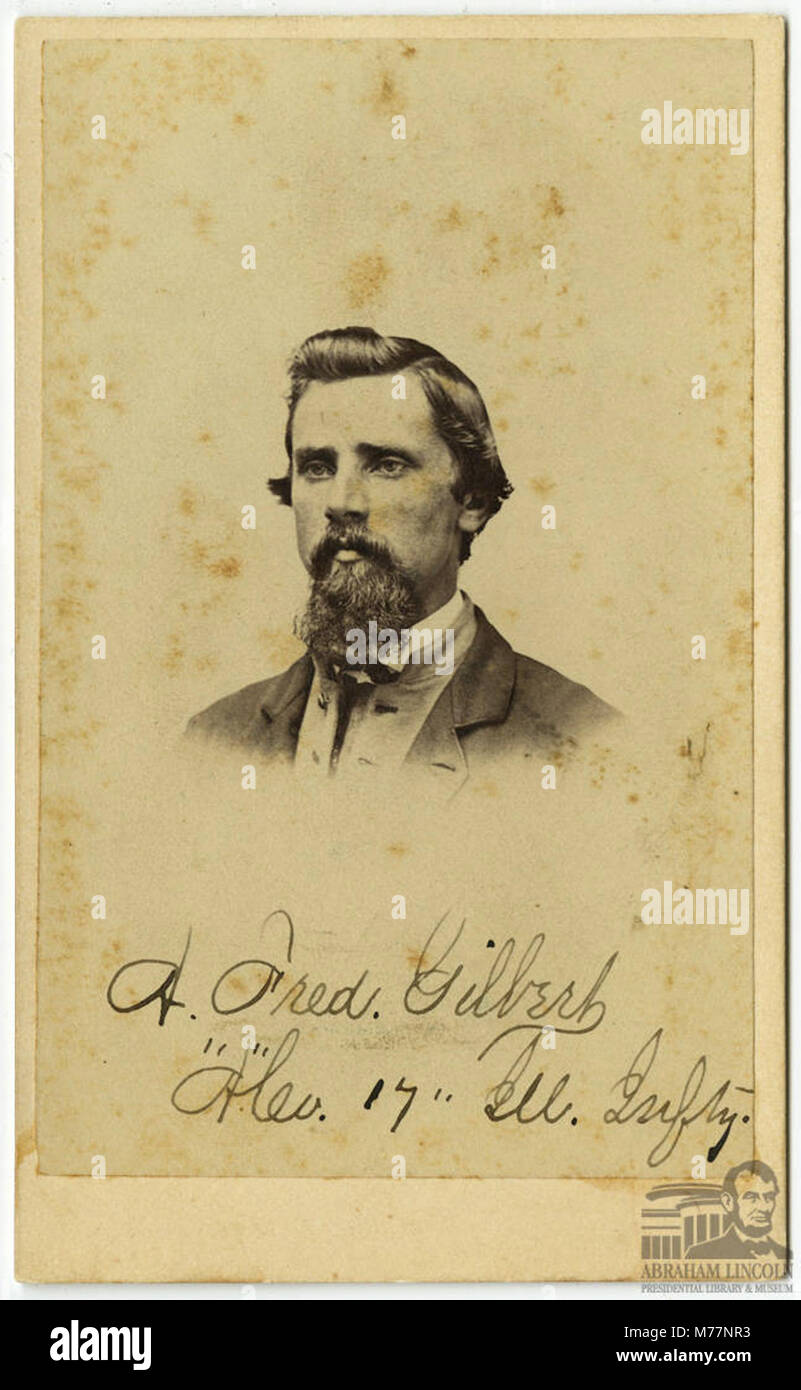 A portrait of A. Fred Gilbert, likely captured as part of an archival ...