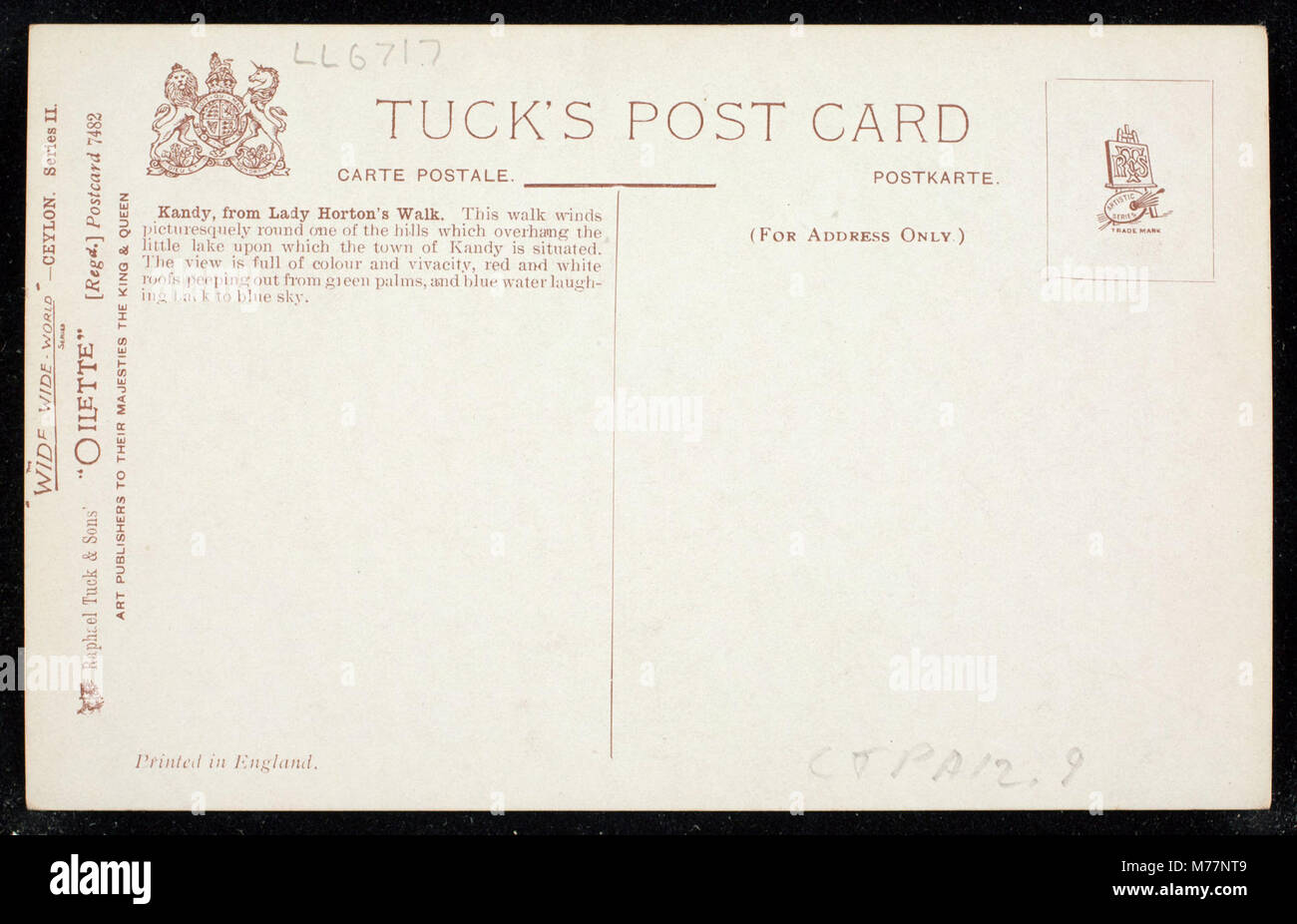 A scenic view of Kandy, Ceylon (modern-day Sri Lanka), from Lady Horton ...