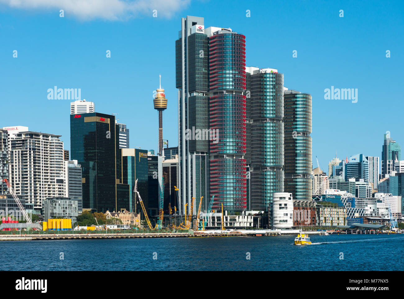 The towers of Barangaroo South resort stand out amongst Sydney city ...