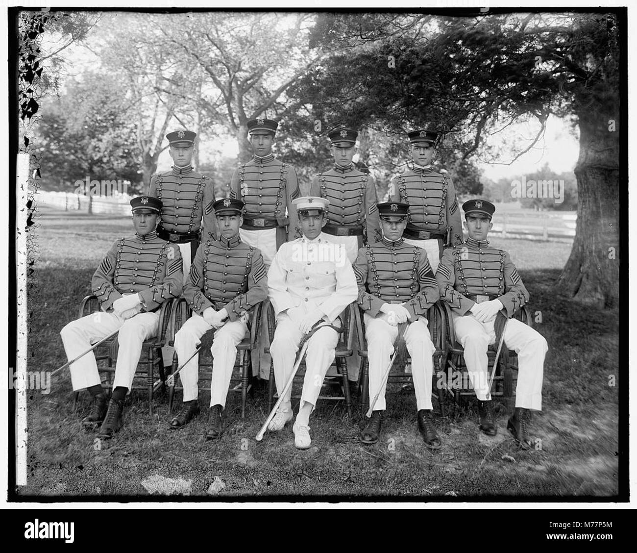 A historical photograph of Charlotte Hall with commissioned officers ...