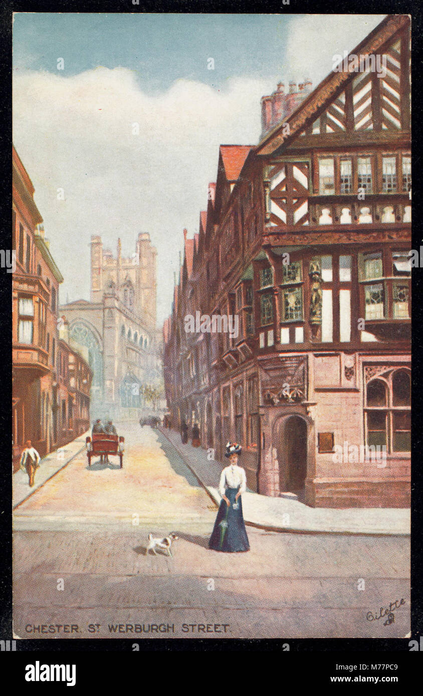 Street scene in chester hi-res stock photography and images - Alamy