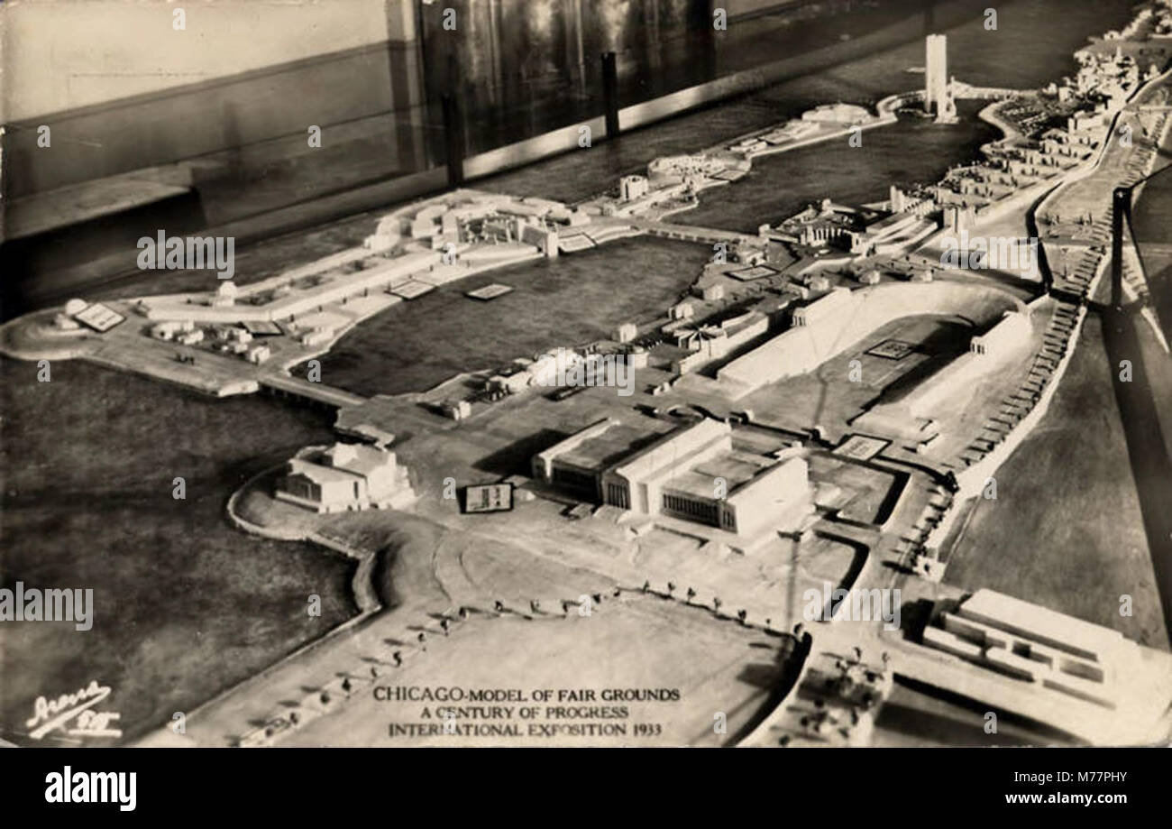 This model depicts the fairgrounds of the 1933 Century of Progress ...