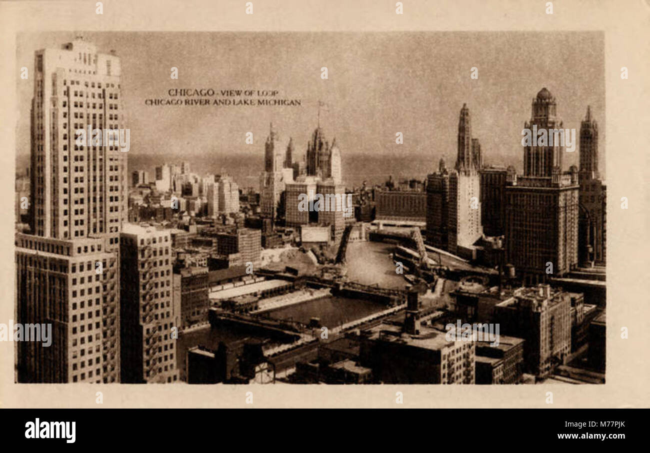 This photograph captures a panoramic view of Chicago's Loop, the ...