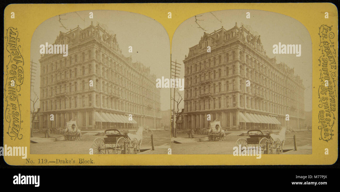 An 1871 illustration from the 'Chicago and Vicinity' series, showing ...