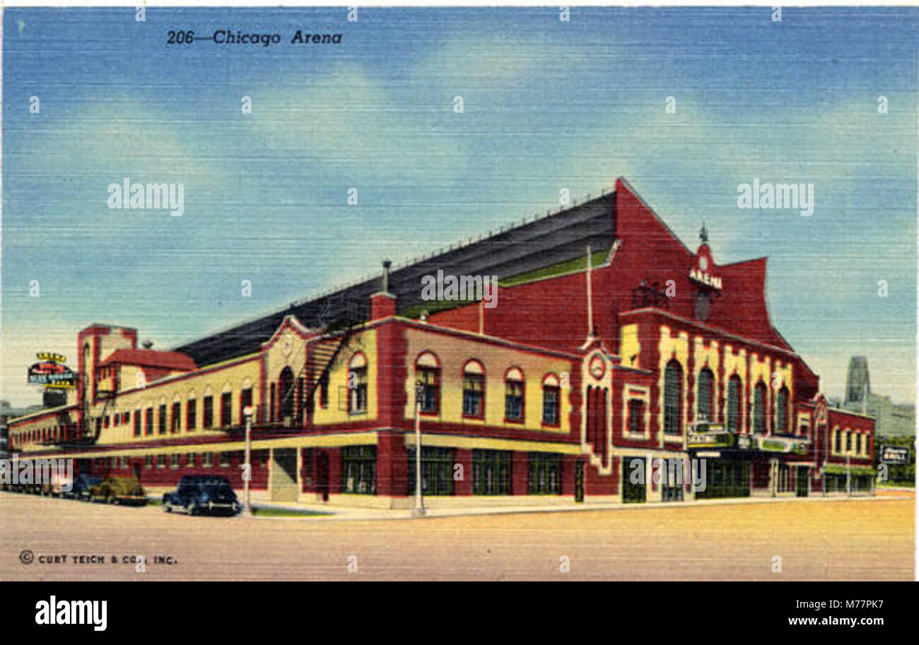 The Chicago Arena, a historical venue, is captured in this image ...