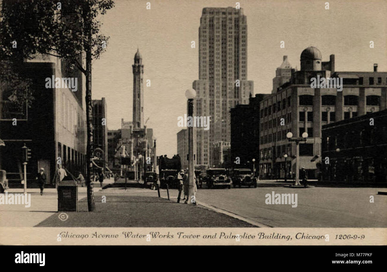 Chicago Avenue Water Works Tower And Palmolive Building, Chicago (NBY ...