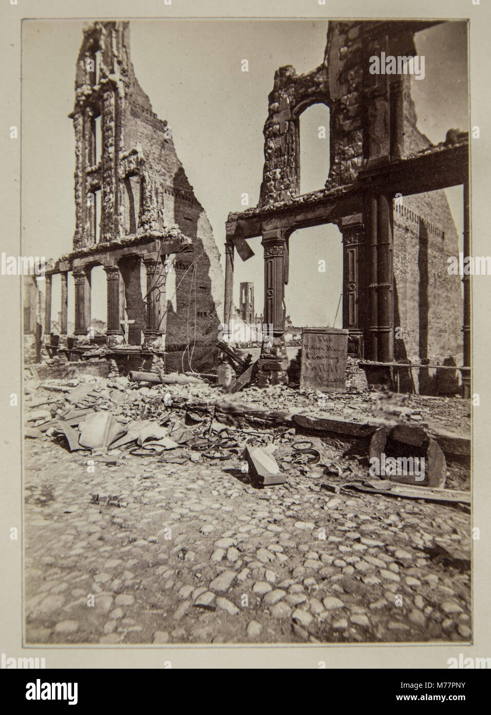 The aftermath of the Great Chicago Fire of 1871, showing the ...