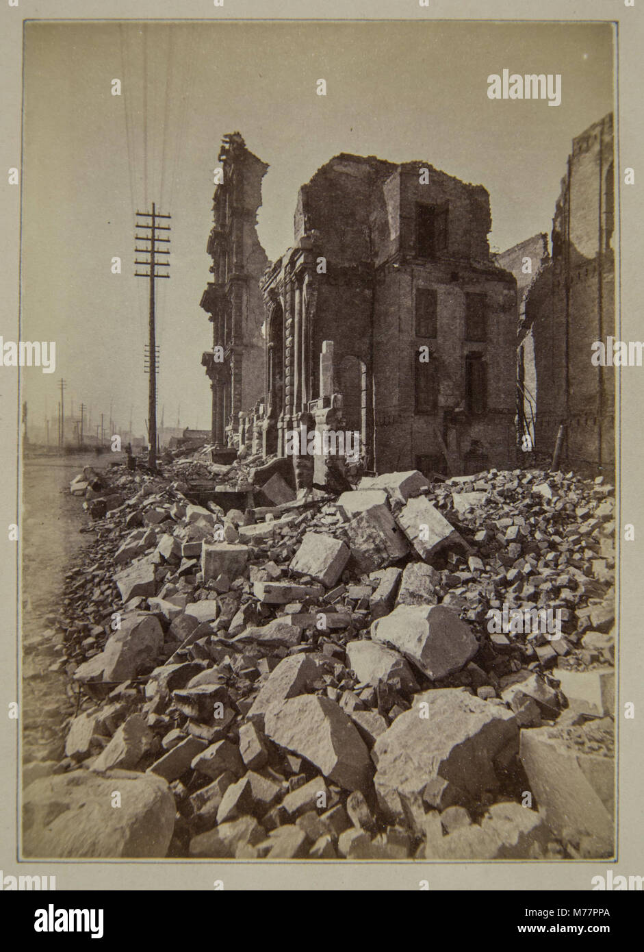 This photograph depicts the aftermath of the Great Chicago Fire of 1871 ...