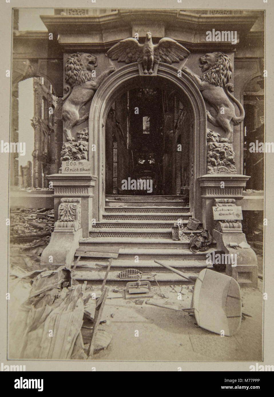 A photograph showing the entrance to the Republic Insurance Company ...