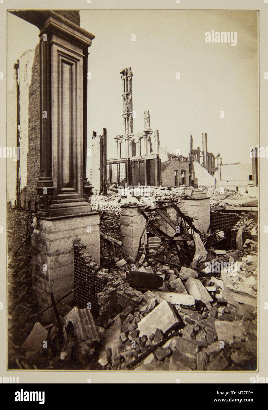 An image of the Honore Block, showing the aftermath of the 1871 Chicago ...