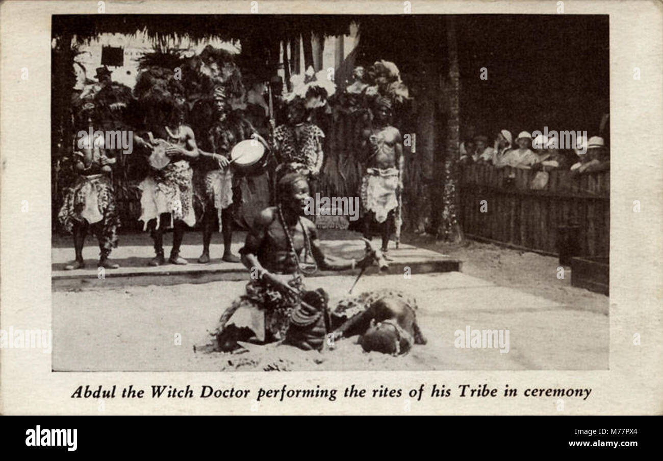 A photograph depicting Abdul the Witch Doctor performing ceremonial ...