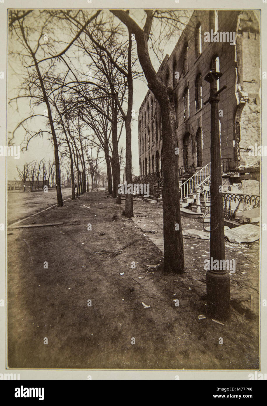 Photograph documenting the aftermath of the 1871 Great Chicago Fire ...