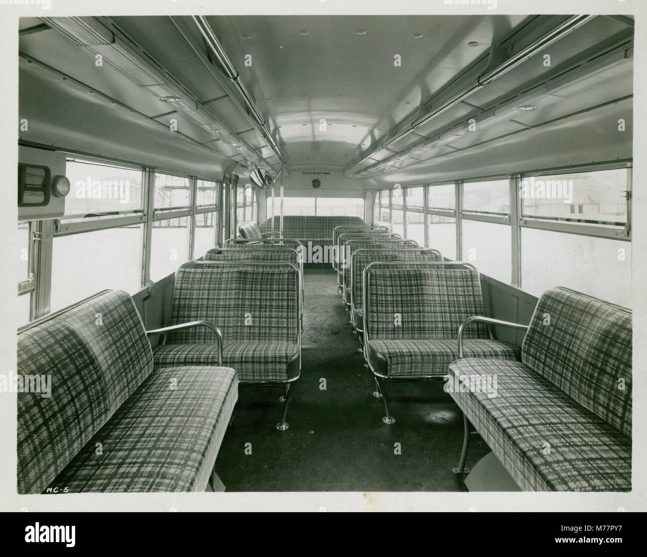 The interior of a Chicago Motor Bus, photographed in the early to mid ...