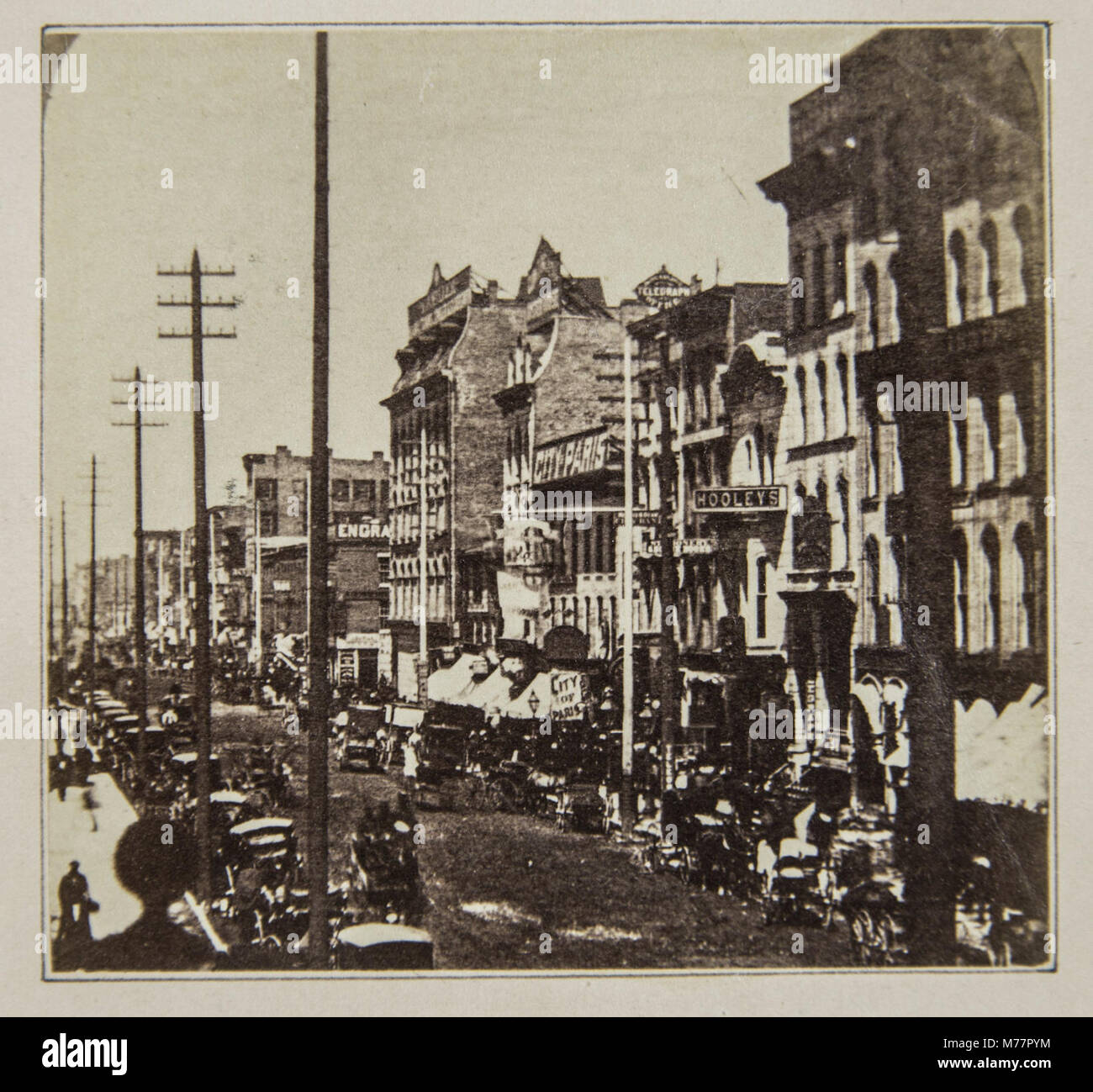 A historical photograph of Clark Street, North from Washington, in ...
