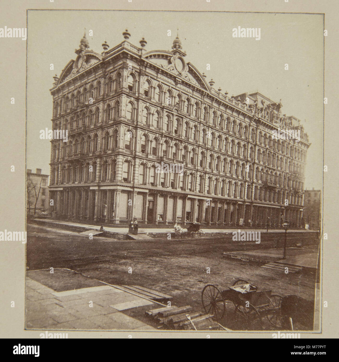 A photograph of the Drake Block in Chicago before the great fire of ...
