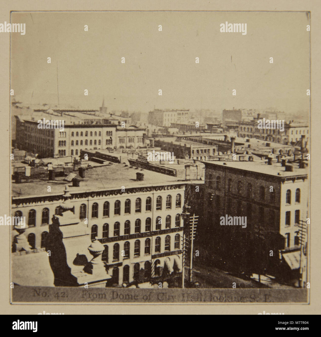 A photograph taken before the Great Chicago Fire, showing the view from ...