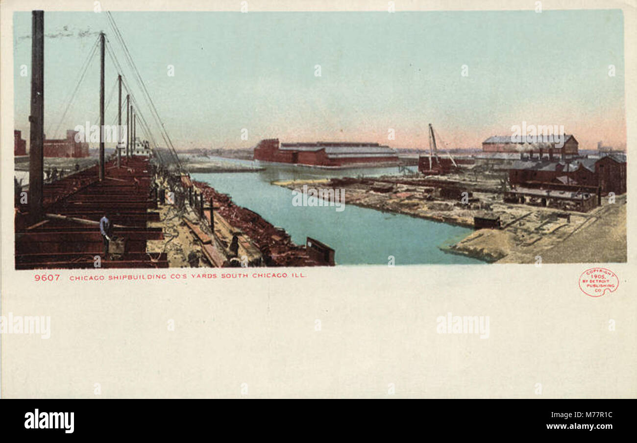 Photograph of the Chicago Shipbuilding Company’s shipyards in South ...