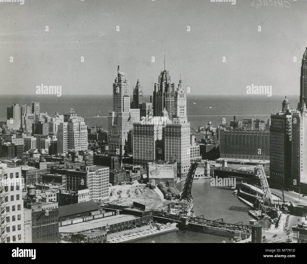 Chicago Vintage Skyline Illustration High Resolution Stock Photography ...