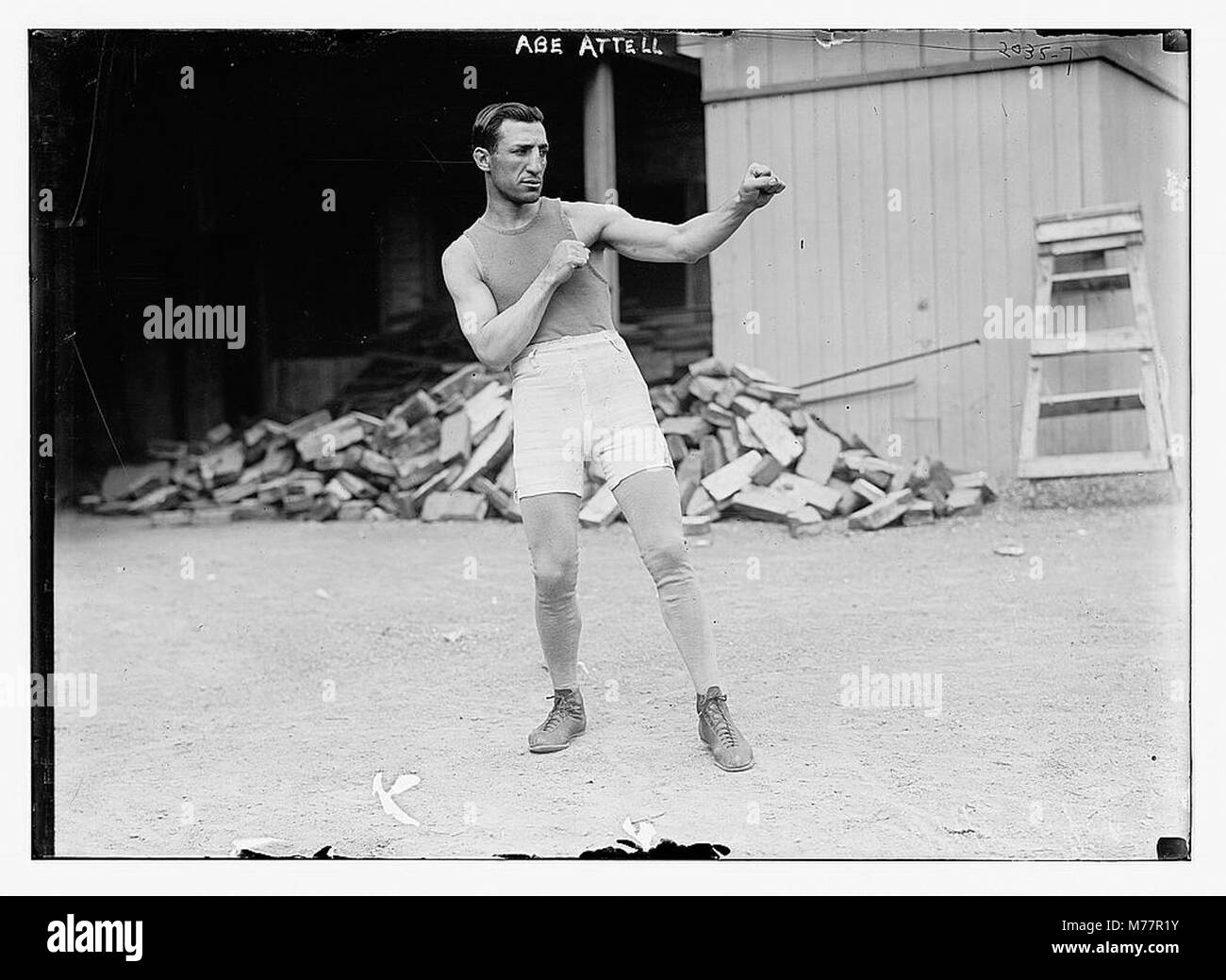 A portrait of Abe Attell, a professional boxer known for his career in ...
