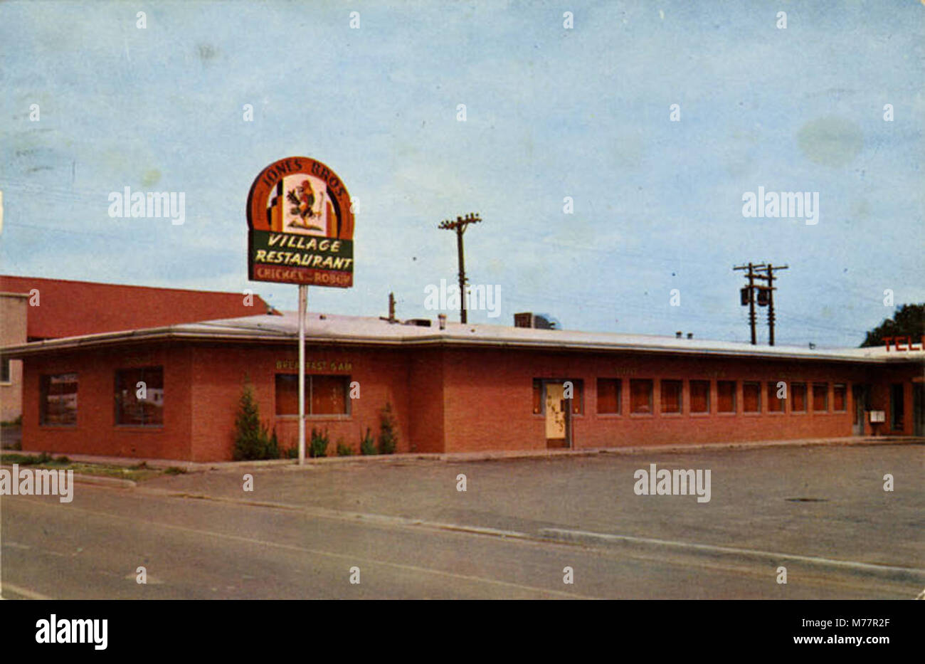 A vintage image showcasing the exterior of Jones Brothers Village ...