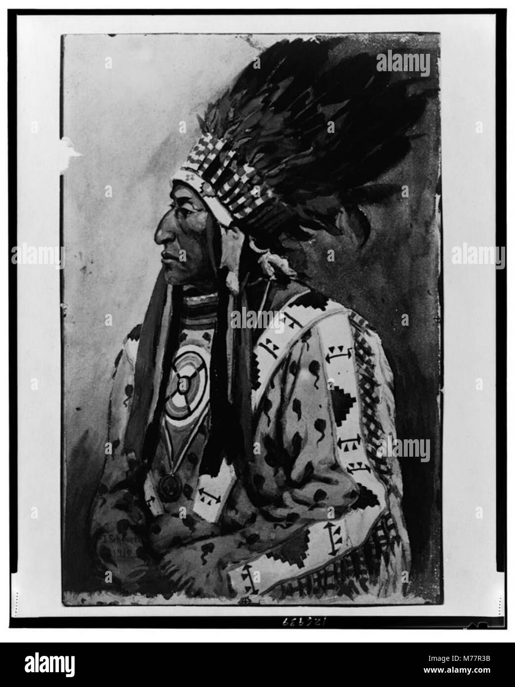 A half-length portrait of Chief Big Moon, an indigenous leader ...