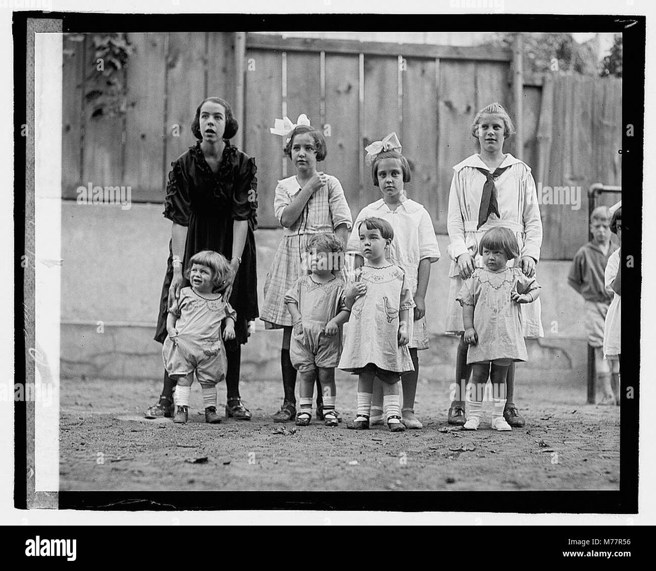 A photograph of a group of children taken on August 31, 1922, capturing ...