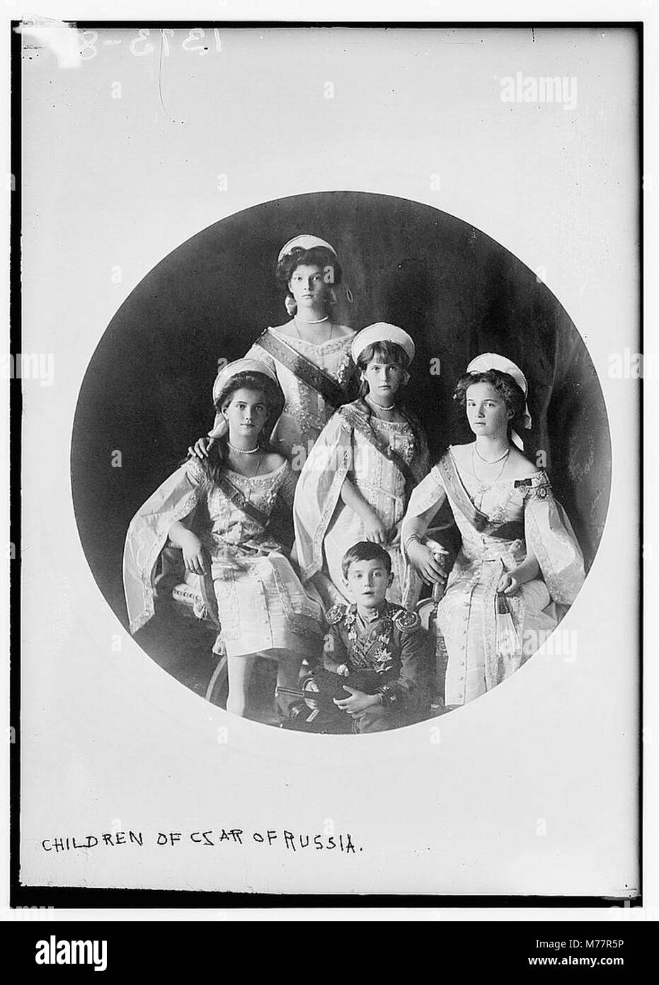 A historical photograph of the children of the last Czar of Russia ...