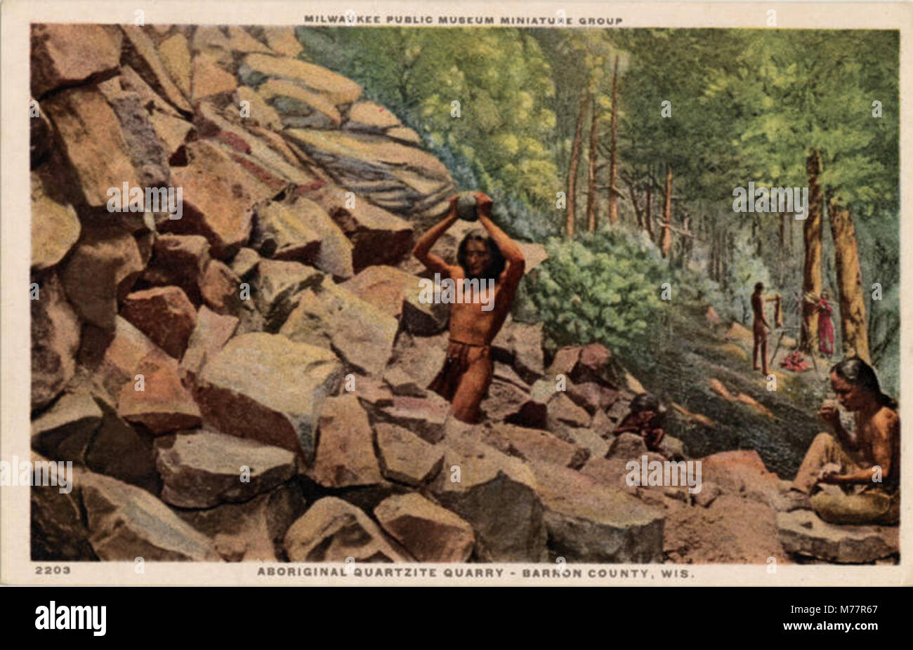 An image of the Aboriginal quartzite quarry located in Barron County ...