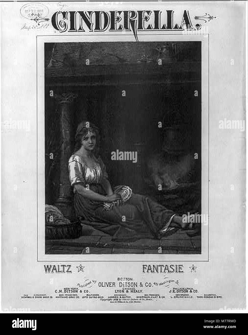 A depiction of Cinderella, a classic character from folklore, shown in ...