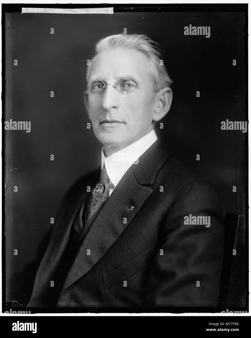 A portrait of Honorable David G. Classon, a figure of political or ...