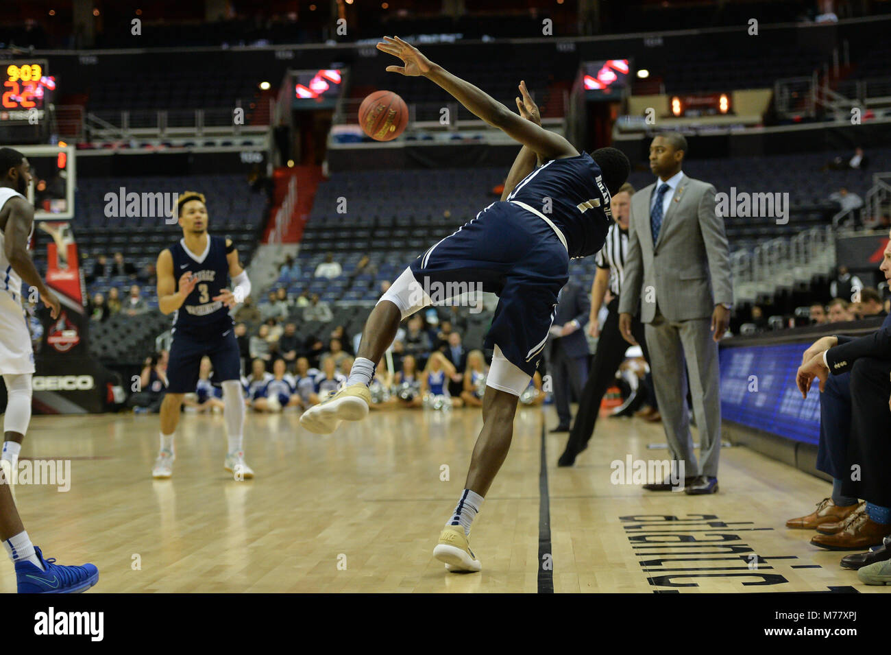 Washington, DC, USA. 8th Mar, 2018. TERRY NOLAN JR (1) passes the ball ...