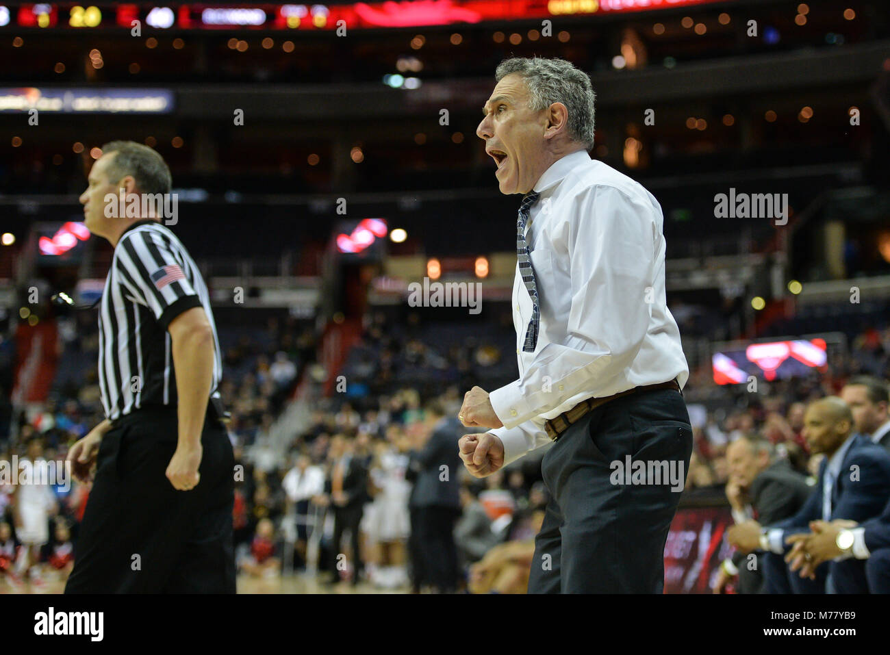 Washington, DC, USA. 8th Mar, 2018. Duquesne Head Coach KEITH DAMBROT ...