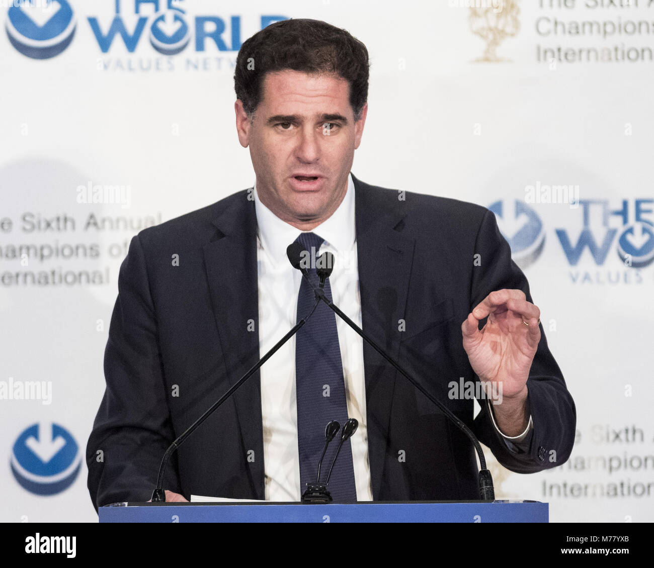 New York, NY, USA. 8th Mar, 2018. RON DERMER, Israeli Ambassador to the ...