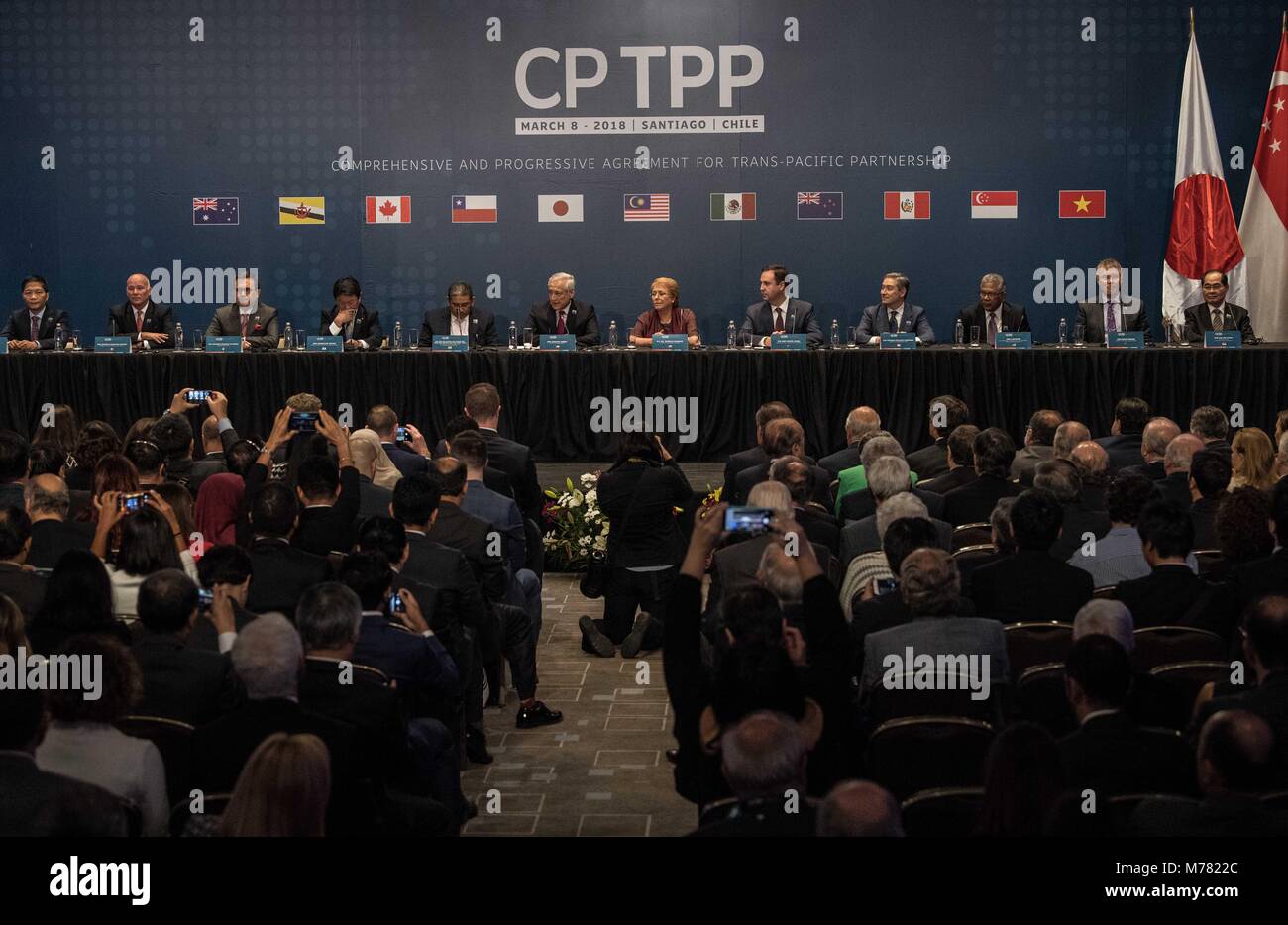 Santiago, Chile. 8th Mar, 2018. Chilean President Michelle Bachelet ...