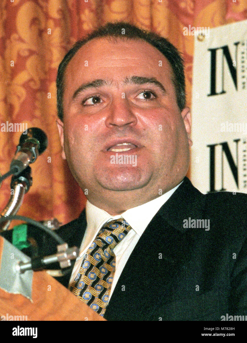 File photo of George Nader speaking at a Middle East Insight event in ...