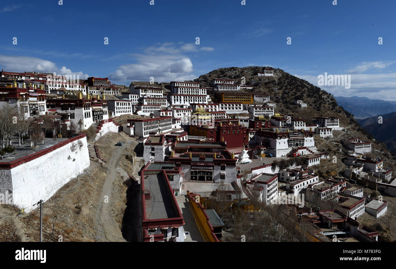 Lhasa. 9th Mar, 2018. Photo taken on March 9, 2018 shows the view of ...