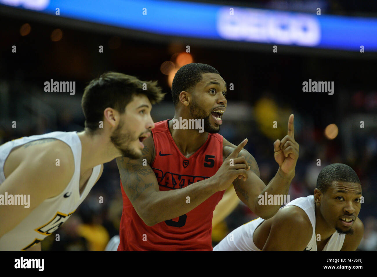Washington, DC, USA. 8th Mar, 2018. TREY LANDERS (3) confirms with the ...