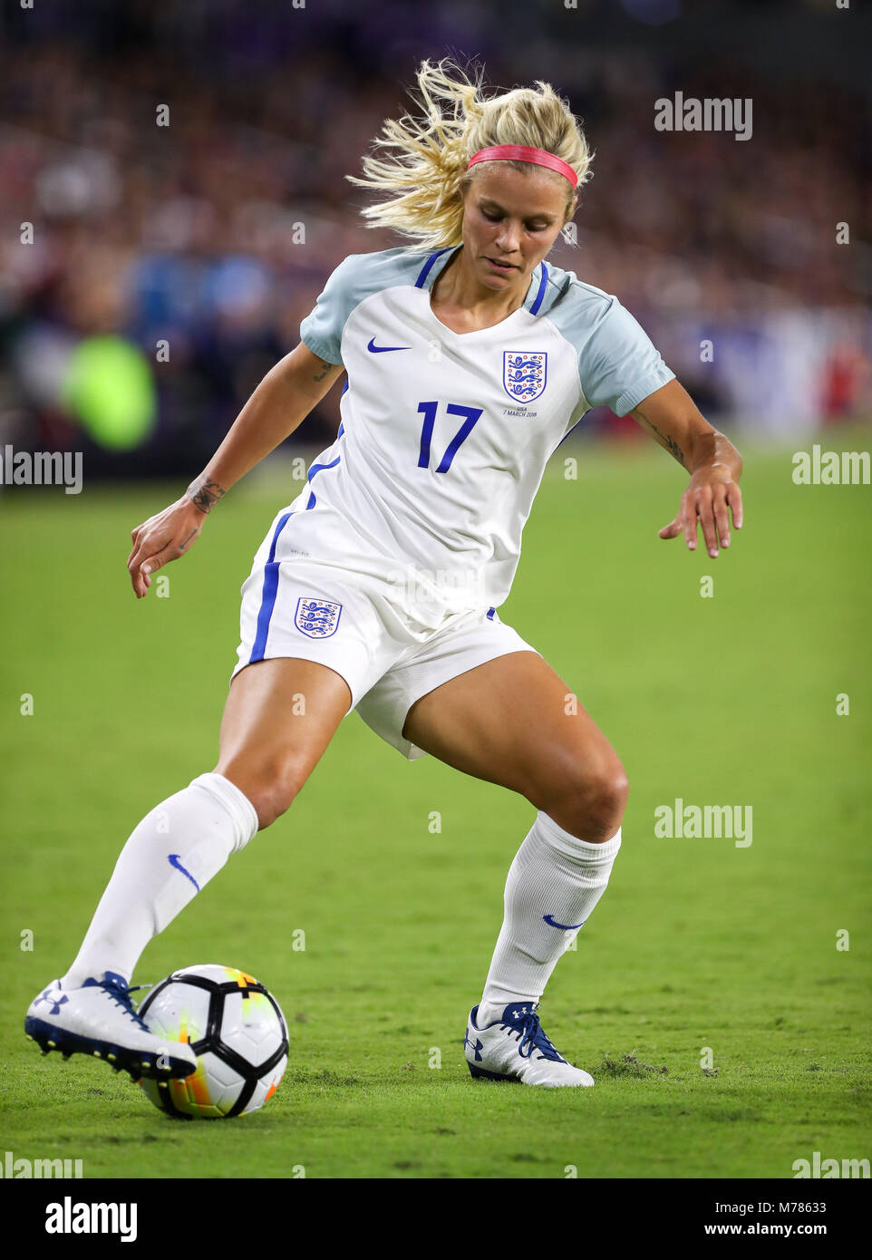 Orlando, Florida, USA. 7th Mar, 2018. England defender Rachel Daly (17 ...