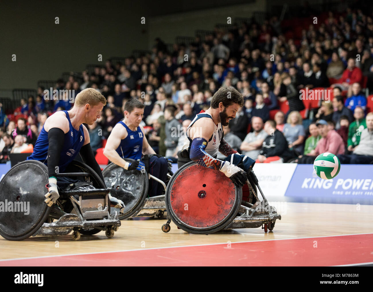 Leicester, UK. 9th March, 2018. King Power wheelchair rugby quad ...