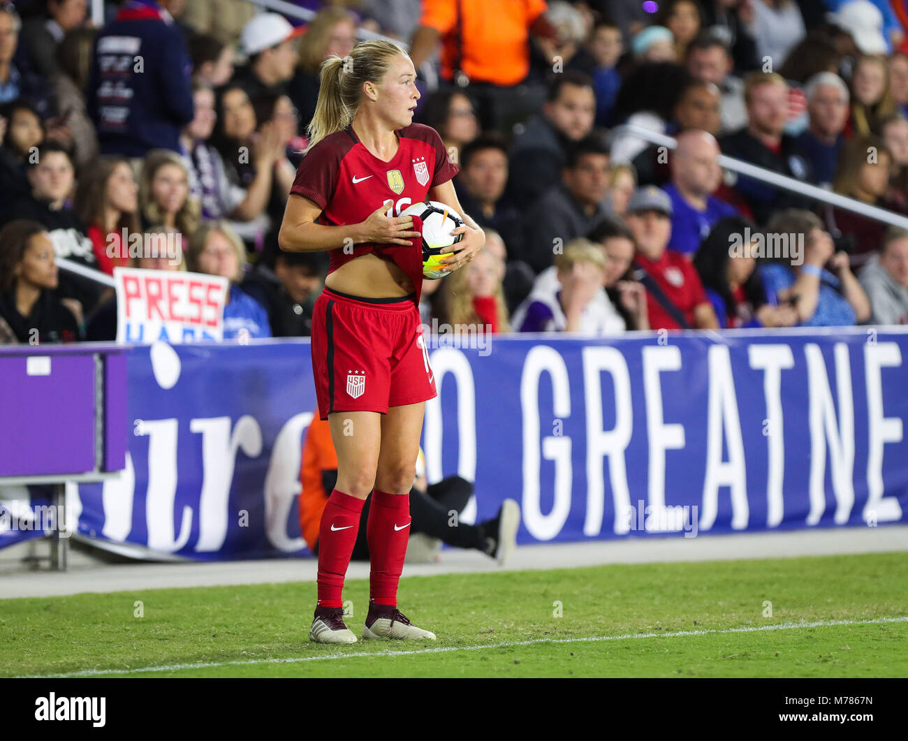 Orlando, Florida, USA. 7th Mar, 2018. Unites States defender Emily ...