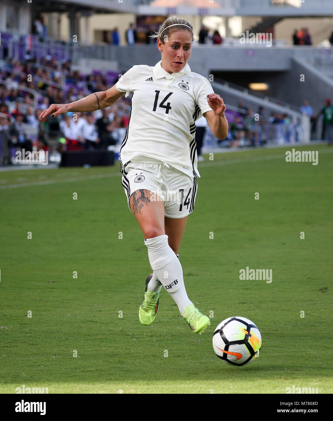 Orlando, Florida, USA. 7th Mar, 2018. Germany defender Anna BlÃ¤sse (14 ...