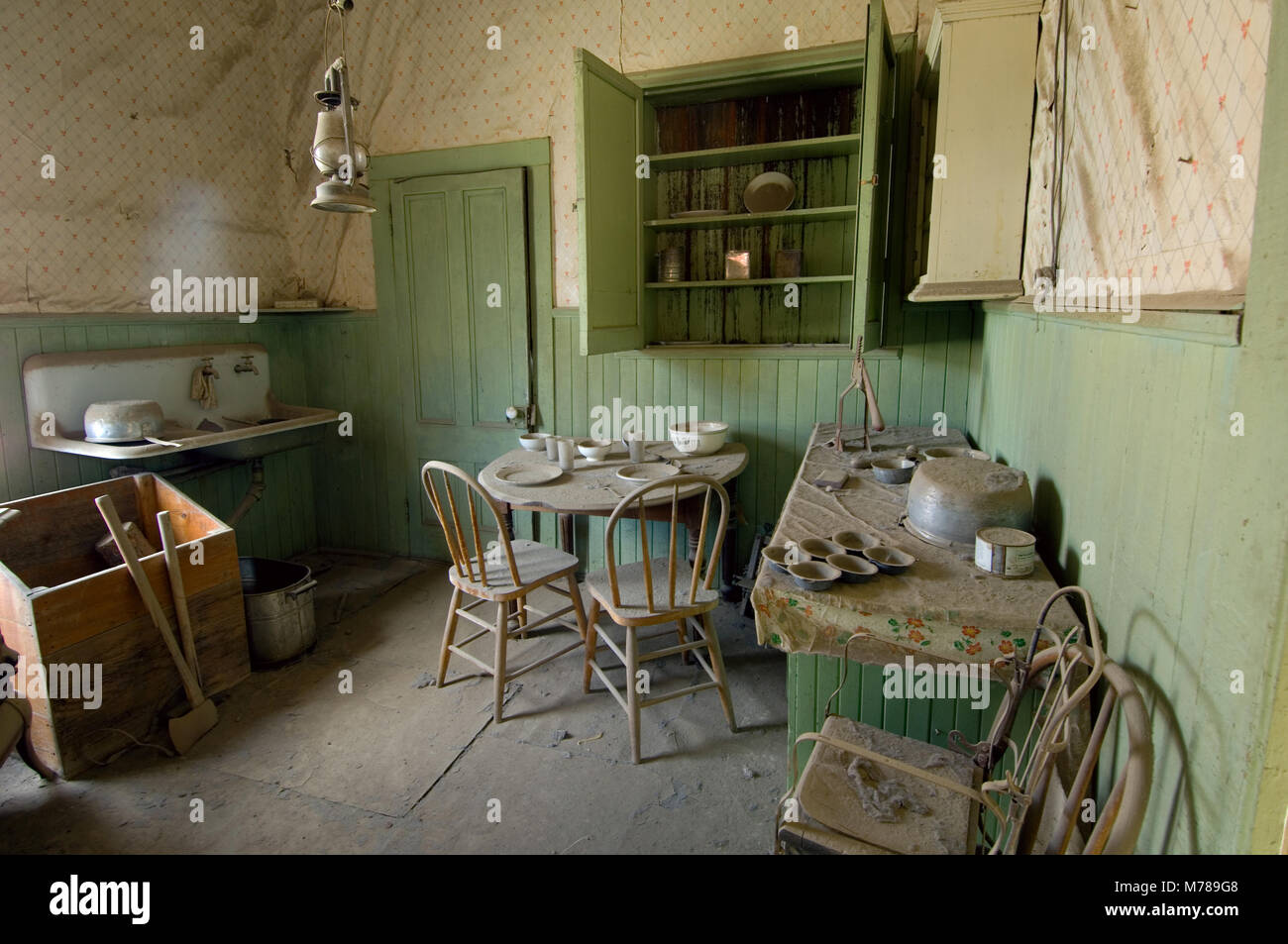 Inside the kitchen of the Miller house in ghost town Bodie, in Bodie ...