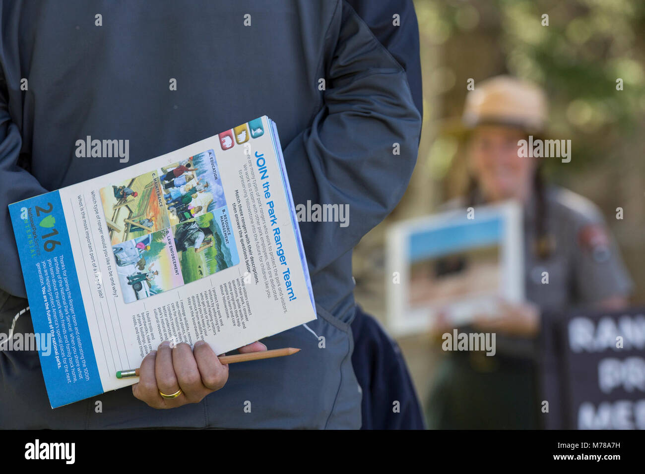Future Junior Ranger attends a ranger-led program Stock Photo - Alamy