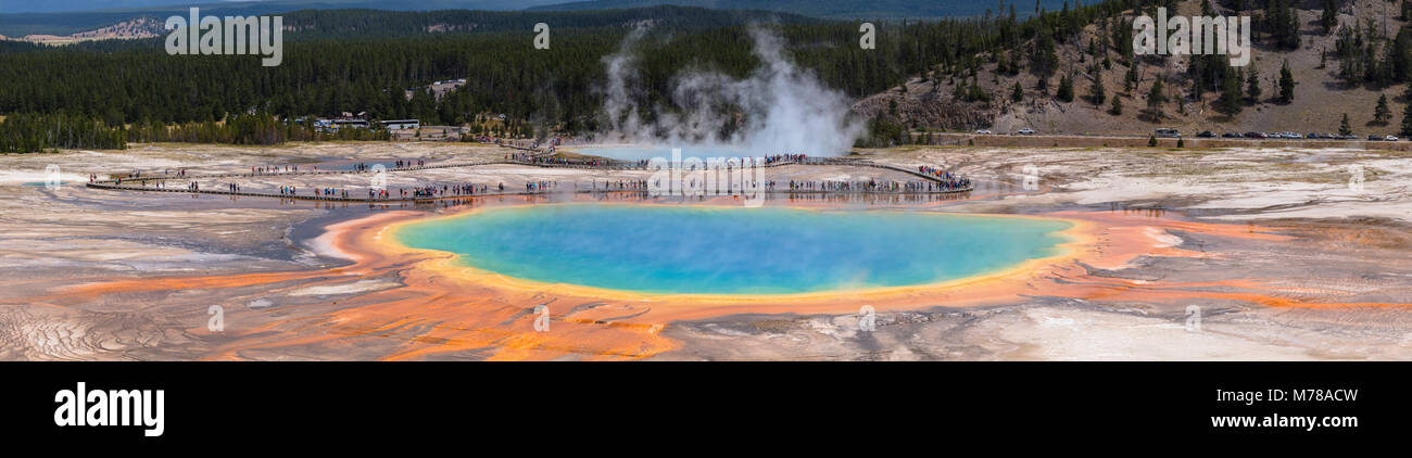 Grand Prismatic Spring Panorama Stock Photo - Alamy
