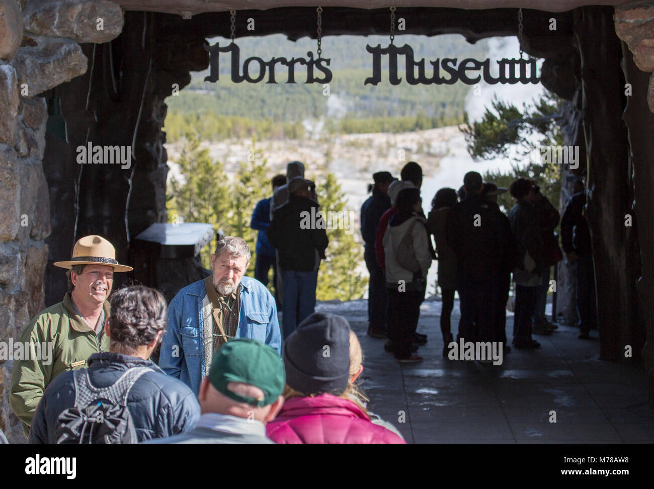 Interpretive walk, Norris Geyser Basin. REYP ranger at Norris Stock ...