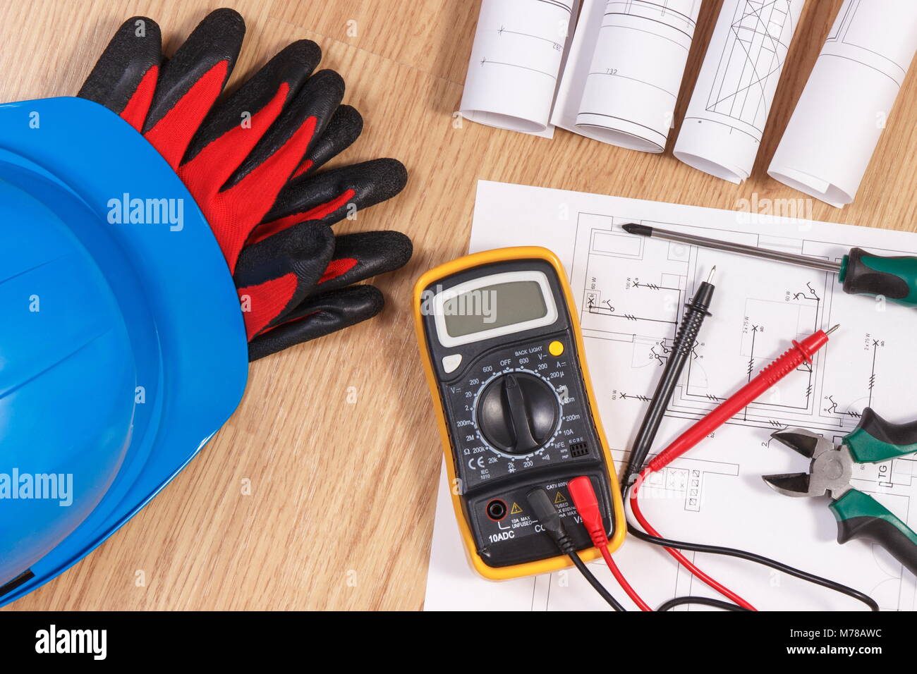 Electrical construction drawings or diagrams, multimeter for ...